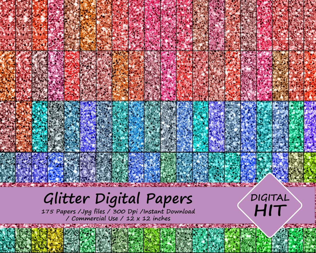 Ombre Glitter Paper, Ombre Digital Paper, Contact Paper, 100x Glam ...