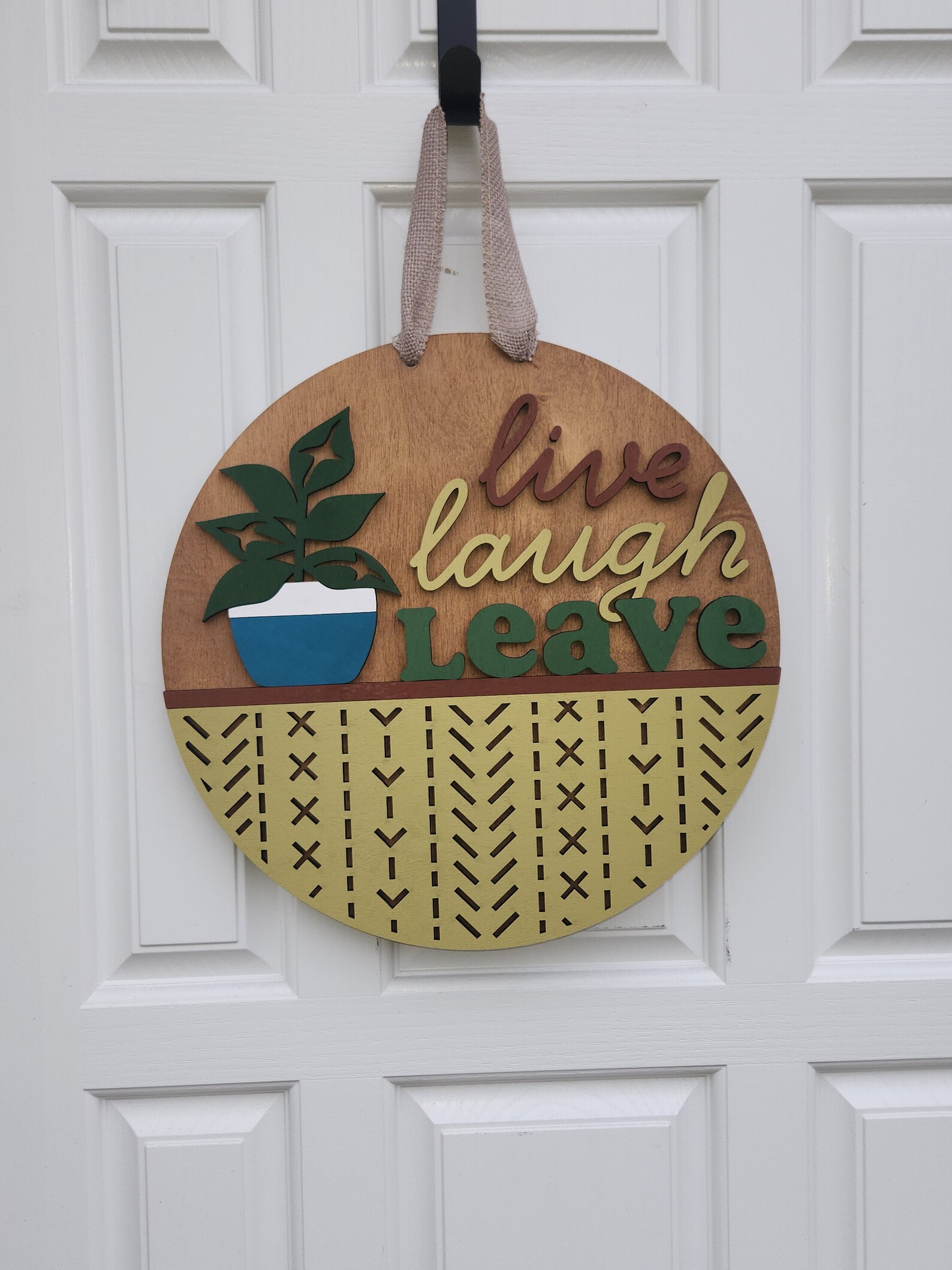 Boho Plant Live Laugh Leave Funny Door Hanger Wall Hanger - Etsy