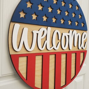 Patriotic Americana Welcome Door Hanger - Etsy