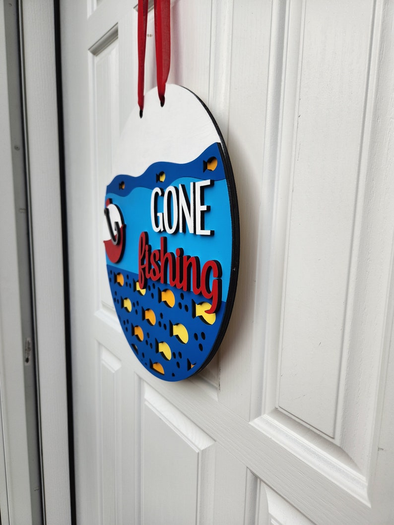 Gone Fishing Door Hanger - Etsy