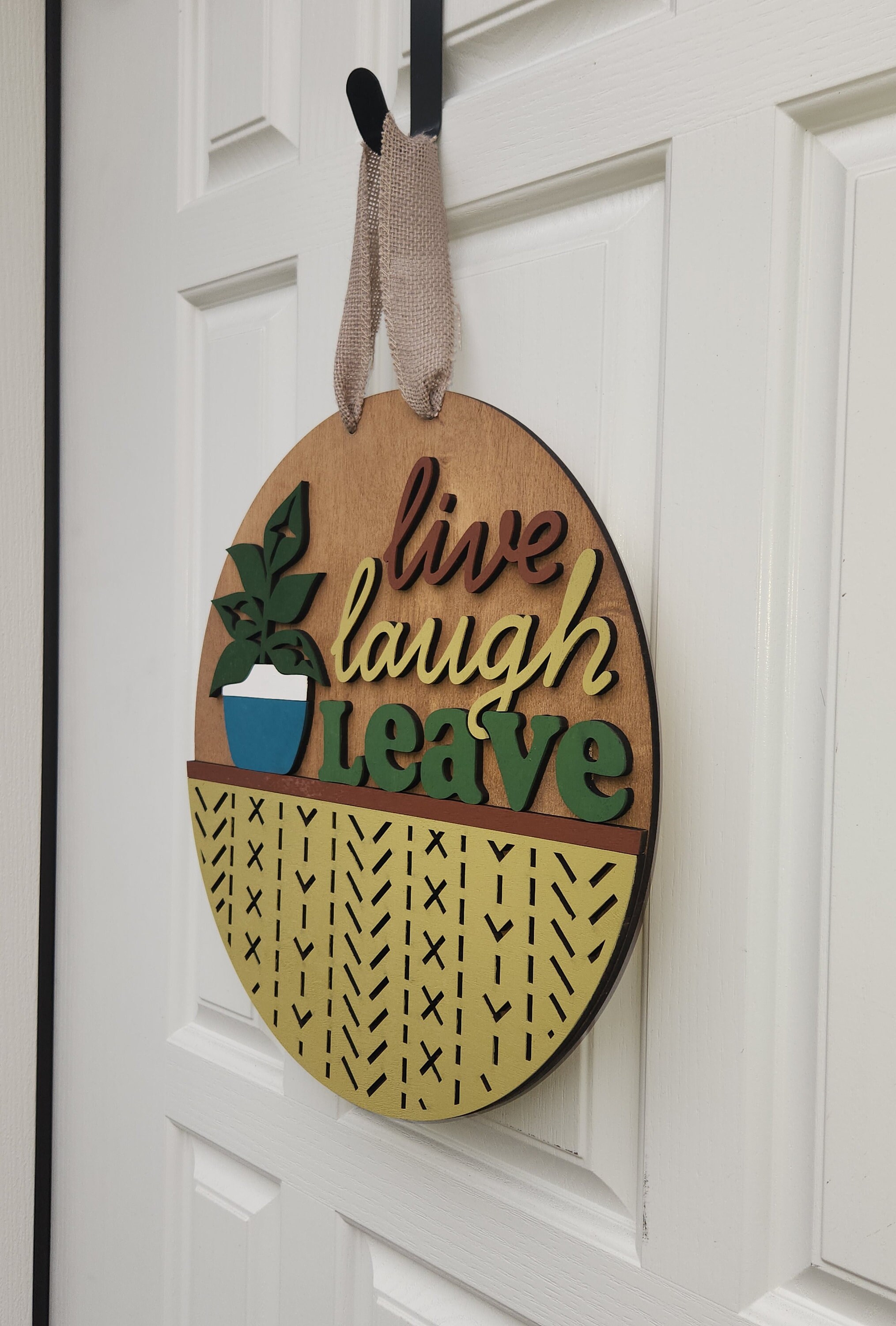Boho Plant Live Laugh Leave Funny Door Hanger Wall Hanger - Etsy