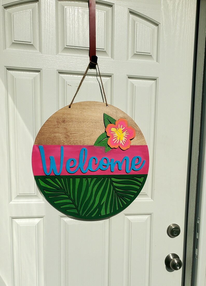 Tropical Leaf Welcome - Etsy