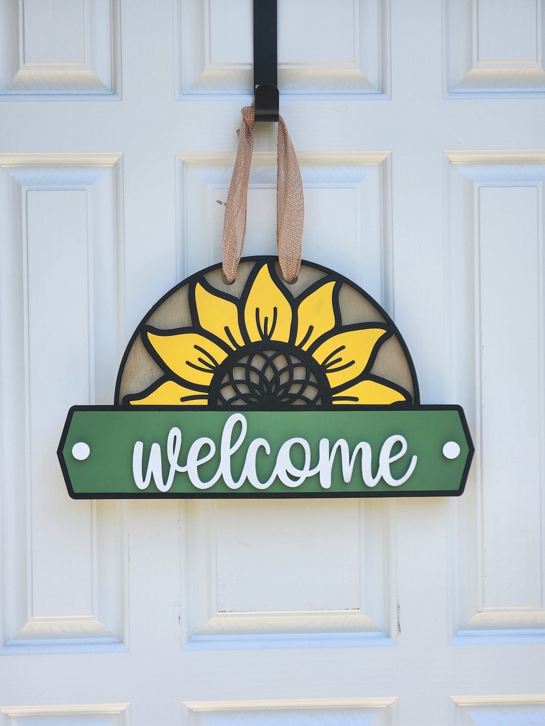 Half Sunflower, Welcome Sign - Etsy