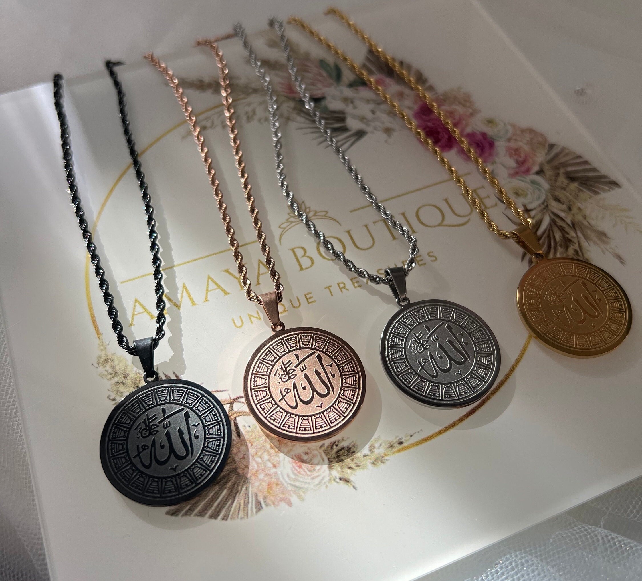 Allah Medallion Pendant Necklace Islamic Gifts Islamic Jewellery Eid ...