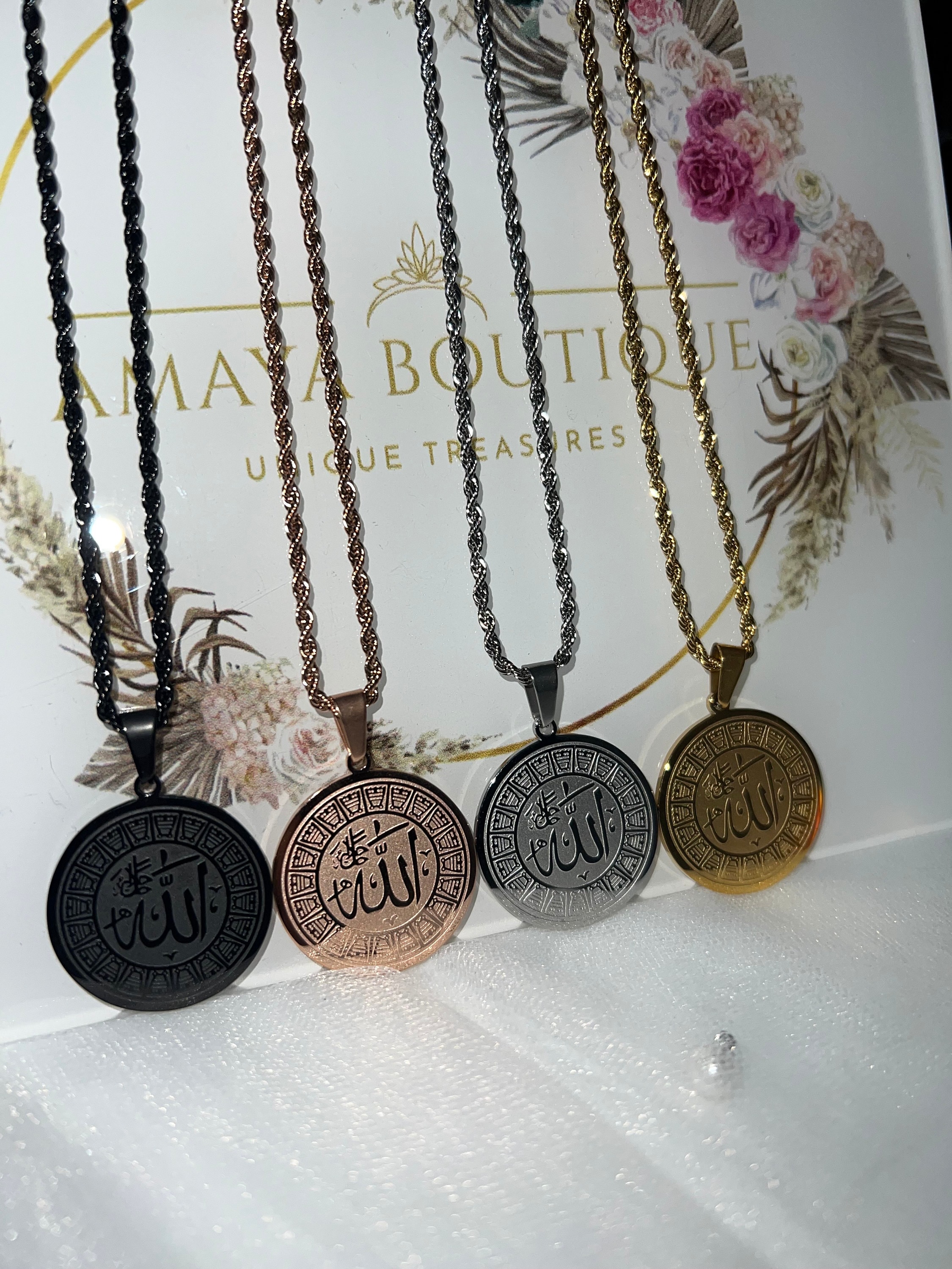 Allah Medallion Pendant Necklace Islamic Gifts Islamic Jewellery Eid ...