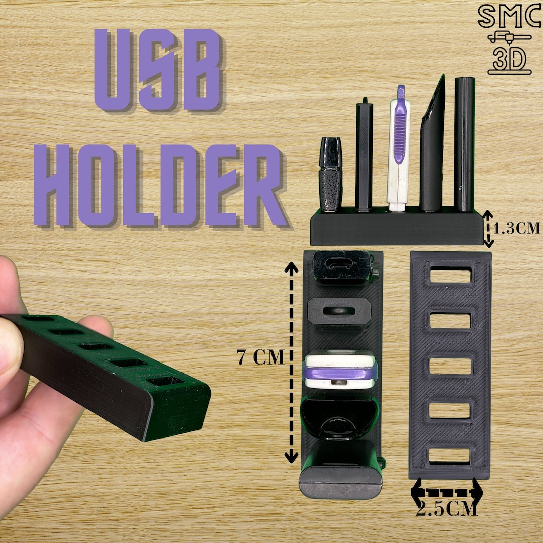 3D Printable USB Holder for 5 USB Sticks - STL - Instant Download - Etsy