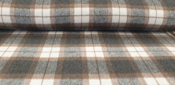Coat Fabric Check Fabric Wool Fabric - Etsy
