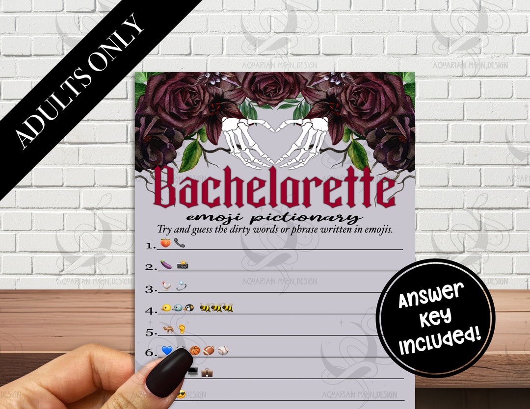 Printable Bachelorette Emoji Pictionary Game Bachelorette Games Dirty ...