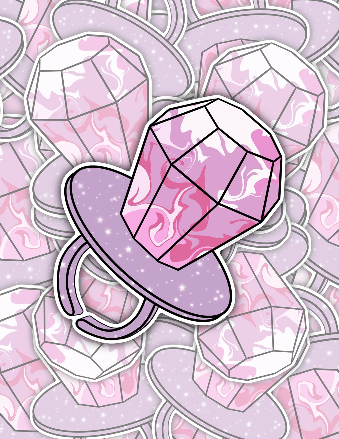 Pink & Purple Swirl Ring Pop Vinyl Sticker | Stanley Cup Sticker - Etsy