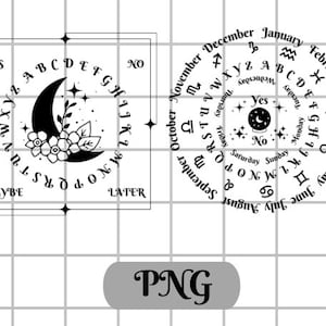 Printable Pendulum Board Png, Pdf, Jpg, Round Spirit Board, Square ...