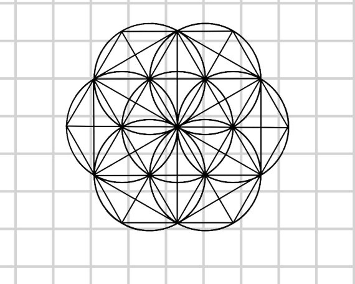 Printable Crystal Grid PNG PDF JPEG Flower of Life Seed - Etsy