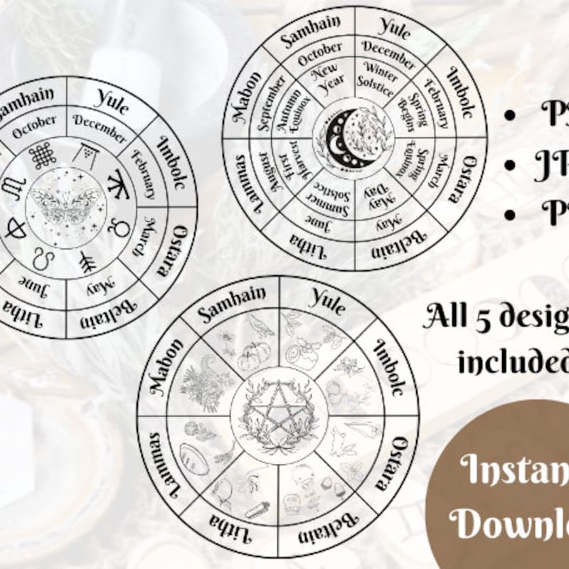 Wiccan Year Embroidery - Etsy