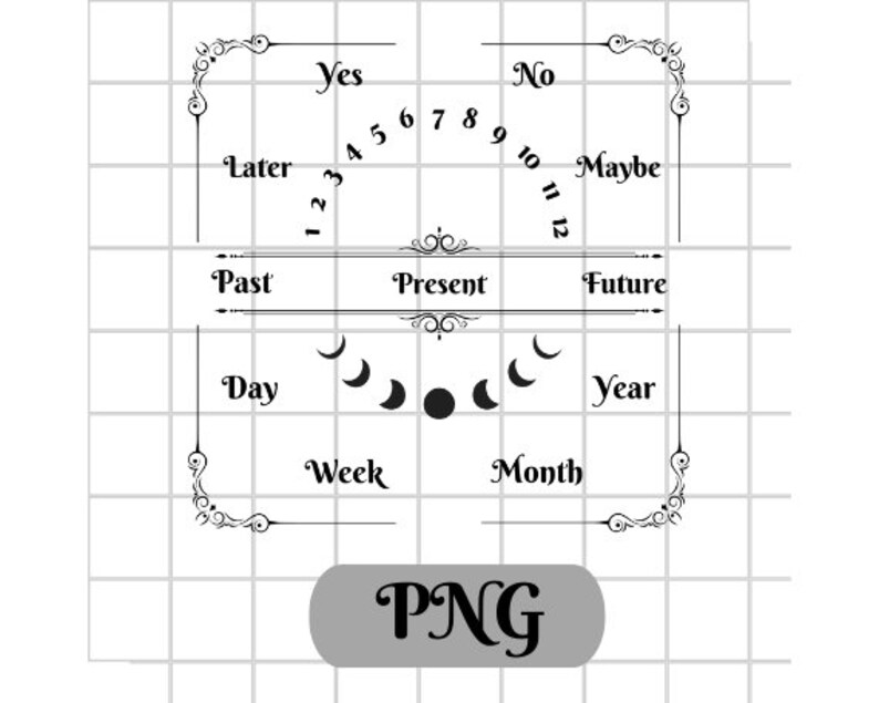 Printable Pendulum Board Png, Pdf, Jpg, Square Spirit Board, Divination ...