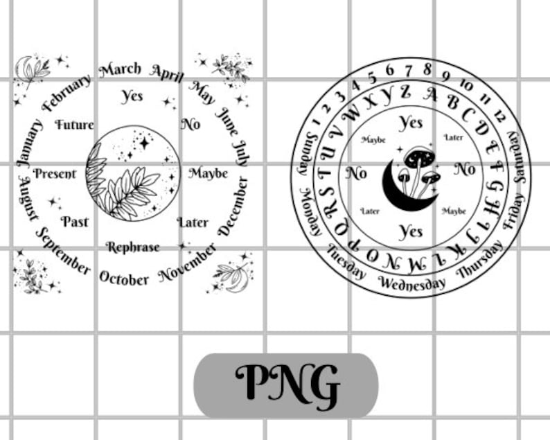 Printable Pendulum Board Png, Pdf, Jpg, Round Spirit Board, Square ...