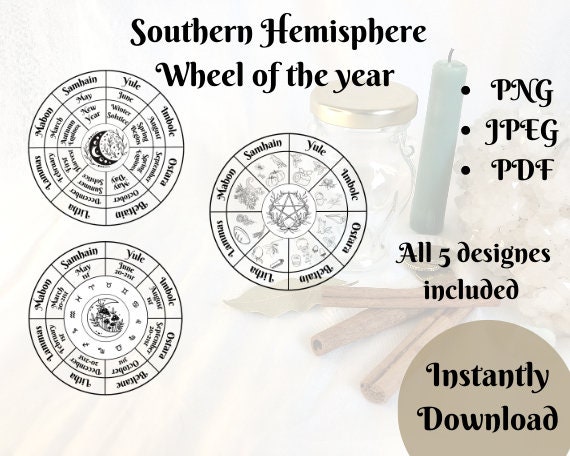 Pagan Wheel of the Year Southern Hemisphere, Wiccan Holidays, Yule ...