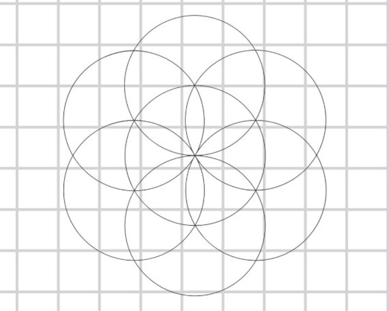 Printable Crystal Grid, PNG, PDF, JPEG, Flower of Life, Seed of Life ...
