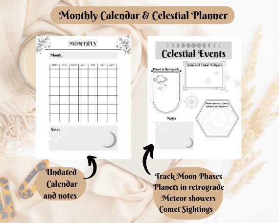 Daily Card Reading Journal Pages, Black and Grey PDF Digital Printable ...