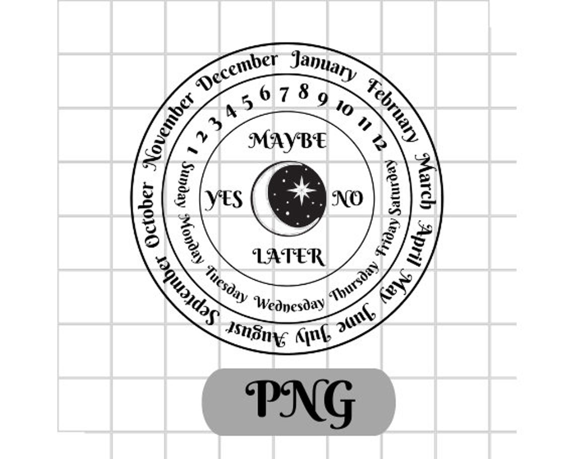 Printable Pendulum Board Png Pdf Jpg Round Spirit Board - Etsy