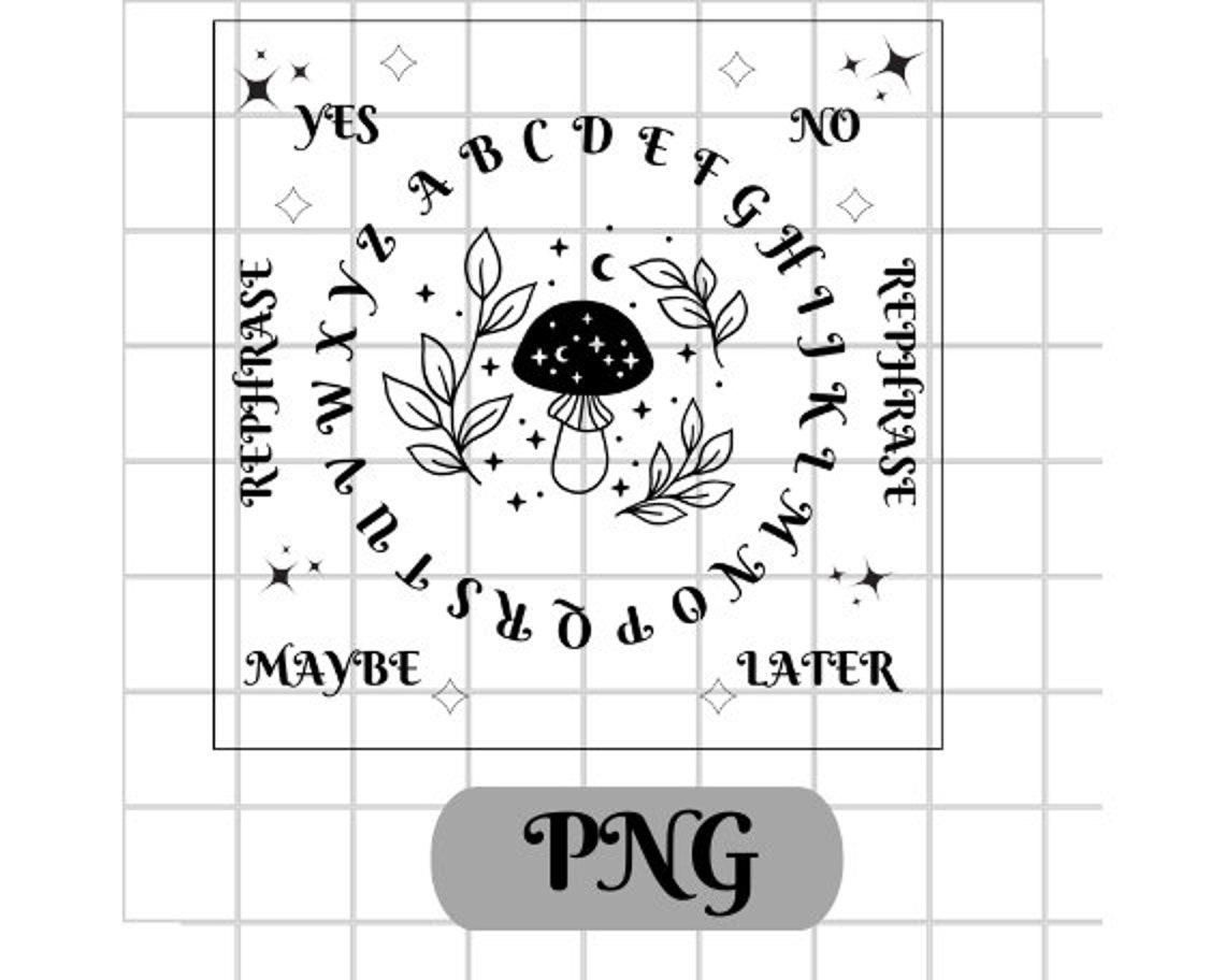 Printable Pendulum Board Png, Pdf, Jpg, Square Spirit Board, Divination ...