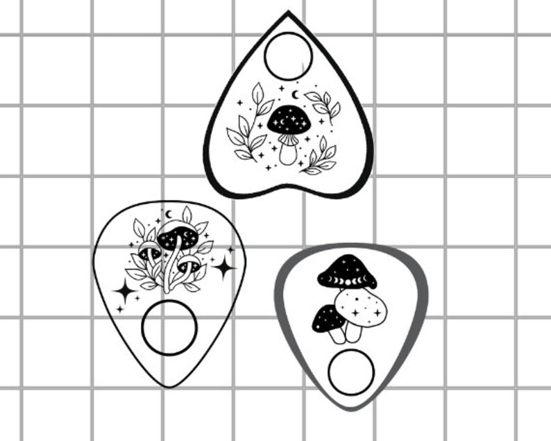 4 Printable Ouija Boards, 6 Planchette, Round and Square Spirit Board ...