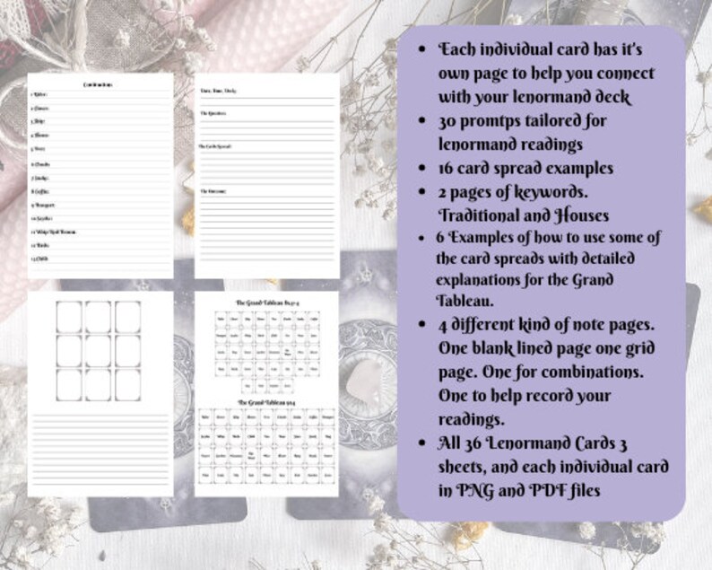 Printable Lenormand Journal With Lenormand Stickers, Learn Your ...