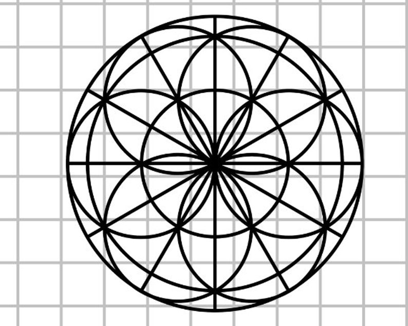 Printable Crystal Grid, PNG, PDF, JPEG, Flower of Life, Seed of Life ...