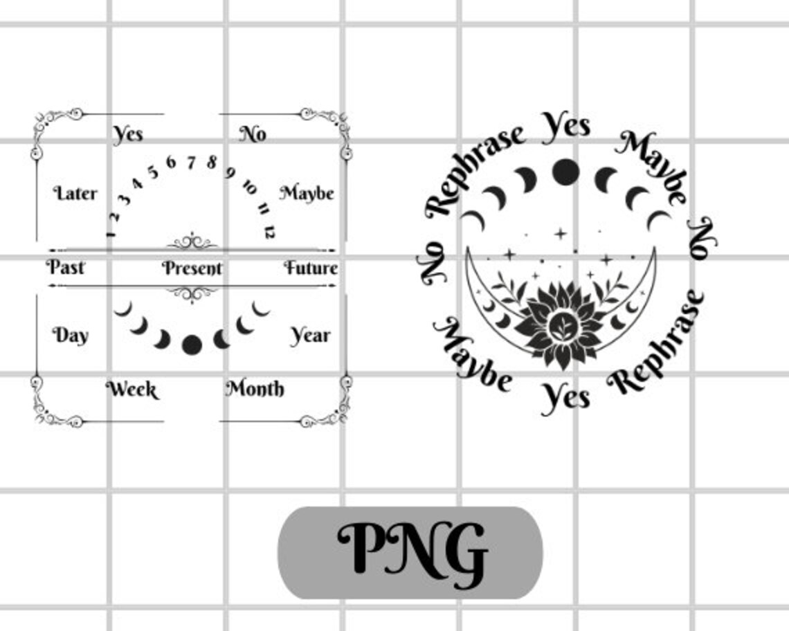 Printable Pendulum Board Png, Pdf, Jpg, Round Spirit Board, Square ...