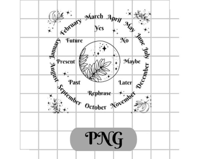 Printable Pendulum Board Png, Pdf, Jpg, Square Spirit Board, Divination ...