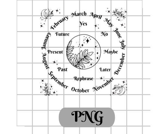 Printable Pendulum Board Png, Pdf, Jpg, Square Spirit Board, Divination ...