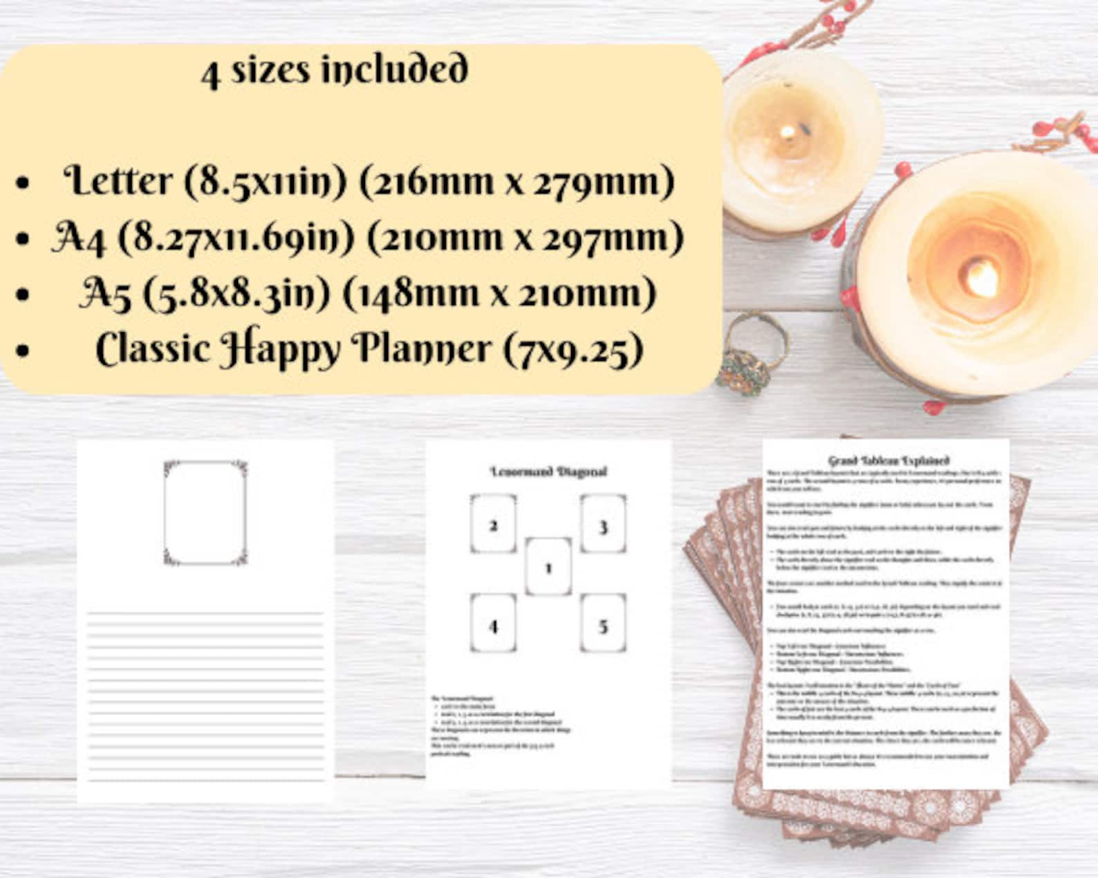 Printable Lenormand Journal With Lenormand Stickers, Learn Your ...