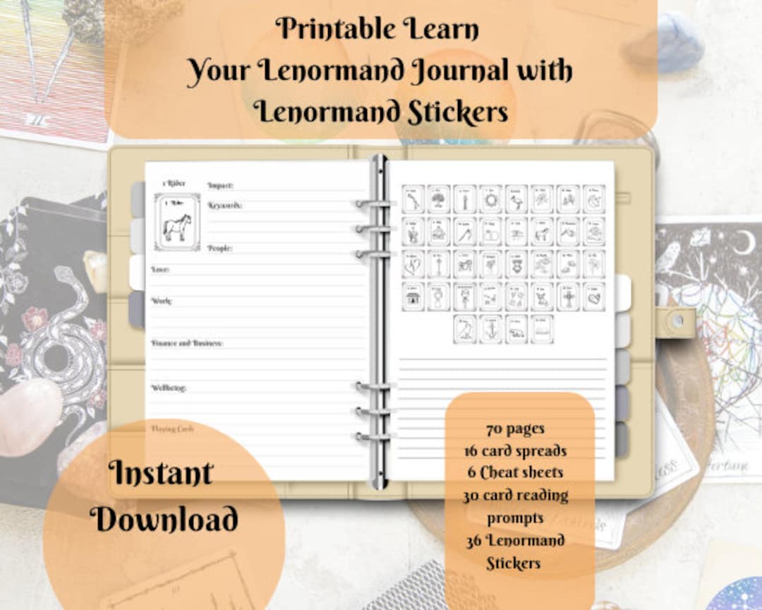 Printable Lenormand Journal With Lenormand Stickers, Learn Your ...