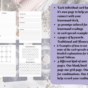 Printable Pdf Lenormand Journal, Learn Your Lenormand, Lenormand Guide ...