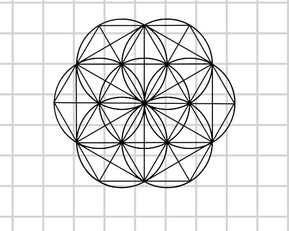 Printable Crystal Grid, Sacred Geometry, Flower of Life, Seed of Life ...