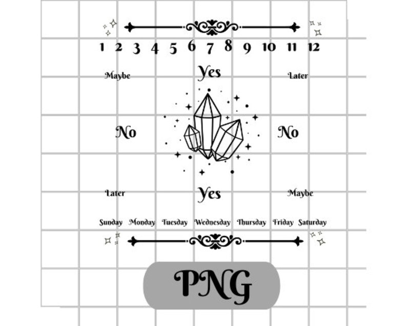 Printable Pendulum Board Png, Pdf, Jpg, Square Spirit Board, Divination ...