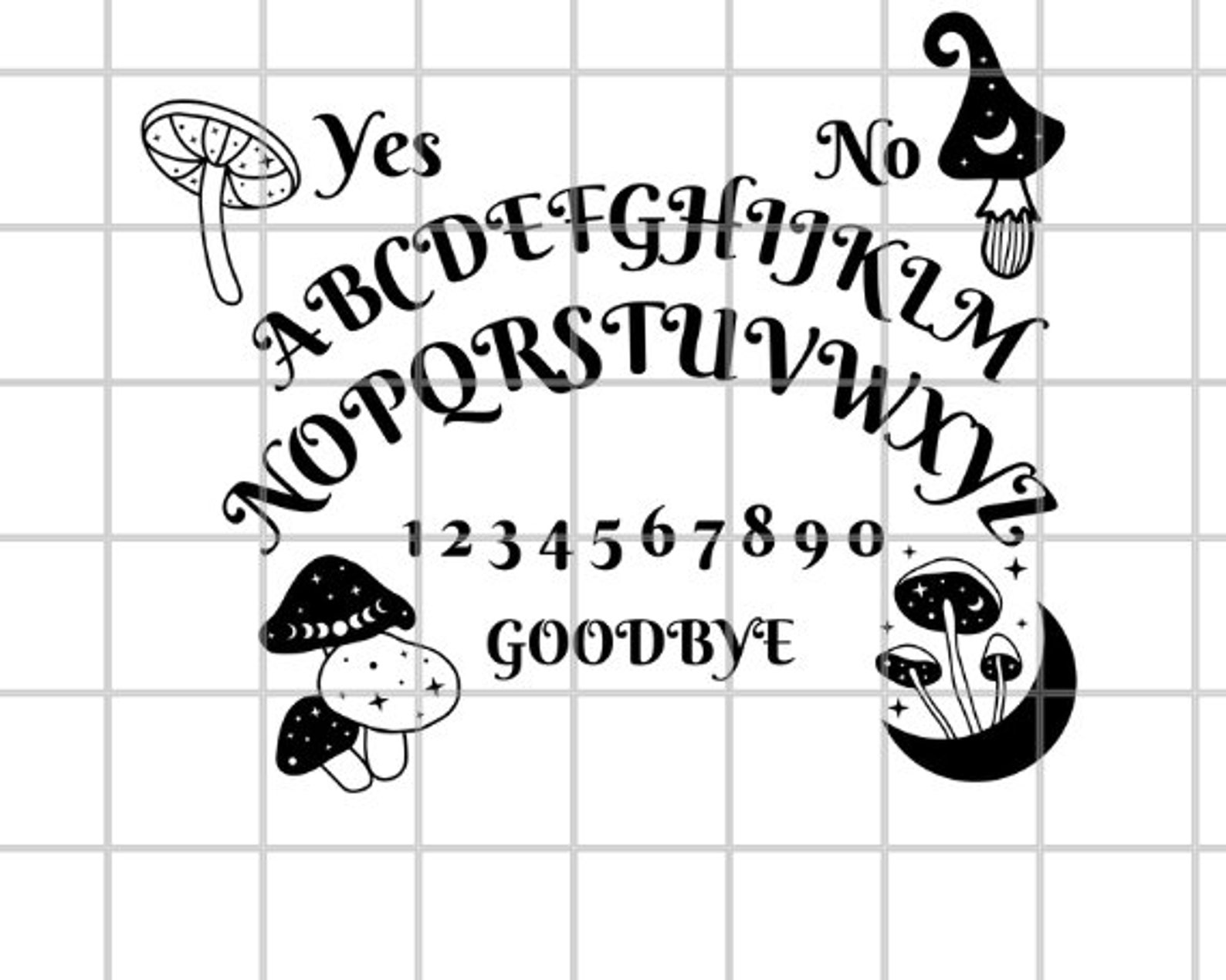 Printable Ouija Board Round Spirit Board Planchette Alter - Etsy
