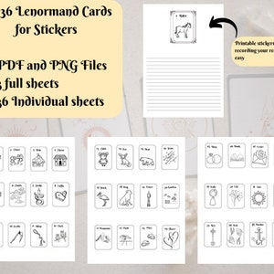 Printable Lenormand Journal With Lenormand Stickers, Learn Your ...