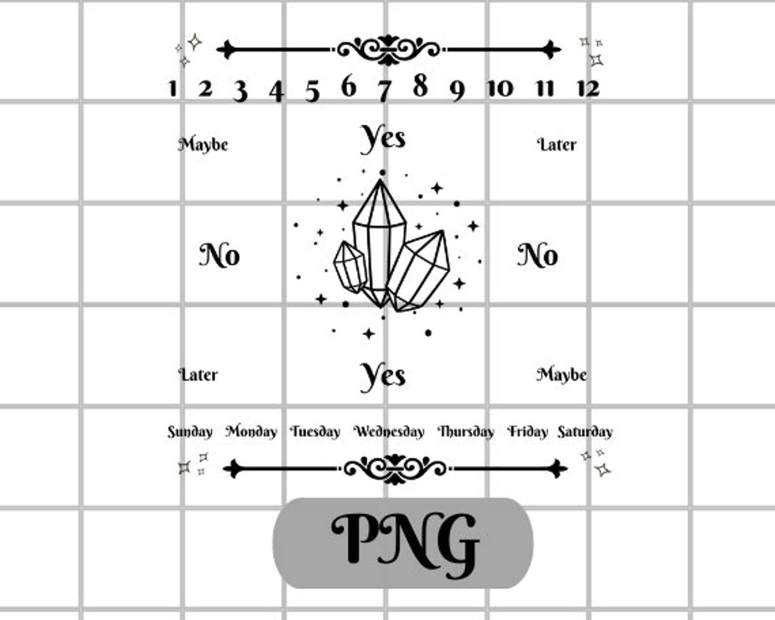 Printable Pendulum Board Png, Pdf, Jpg, Round Spirit Board, Square ...