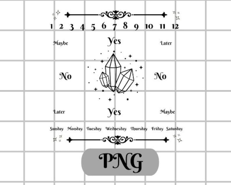 Printable Pendulum Board Png, Pdf, Jpg, Round Spirit Board, Square ...