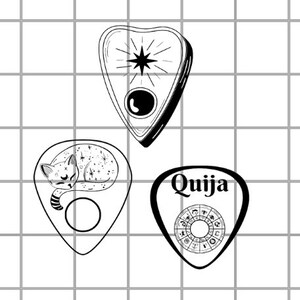 4 Printable Ouija Boards, 6 Planchette, Round and Square Spirit Board ...