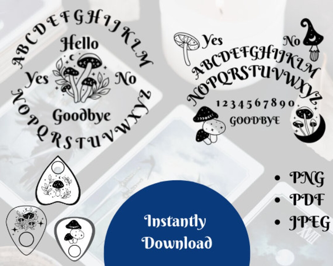 Printable Ouija Board Round Spirit Board Planchette Alter - Etsy