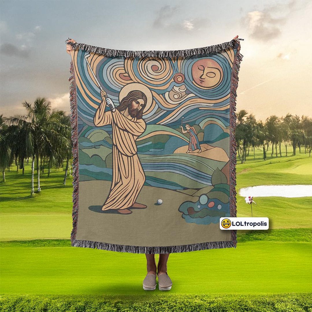 Jesus Golf Blanket, Holy Hole-in-one, Funny Christian Gift, Golfer ...