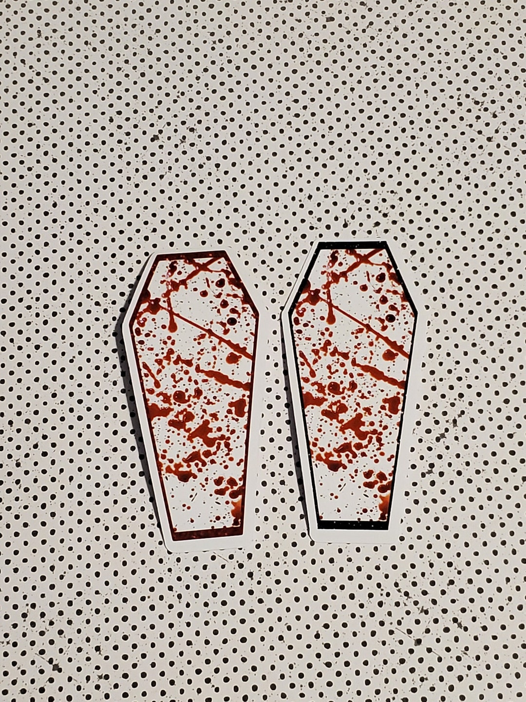 Halloween Coffin Blood Splatter Sticker - Etsy