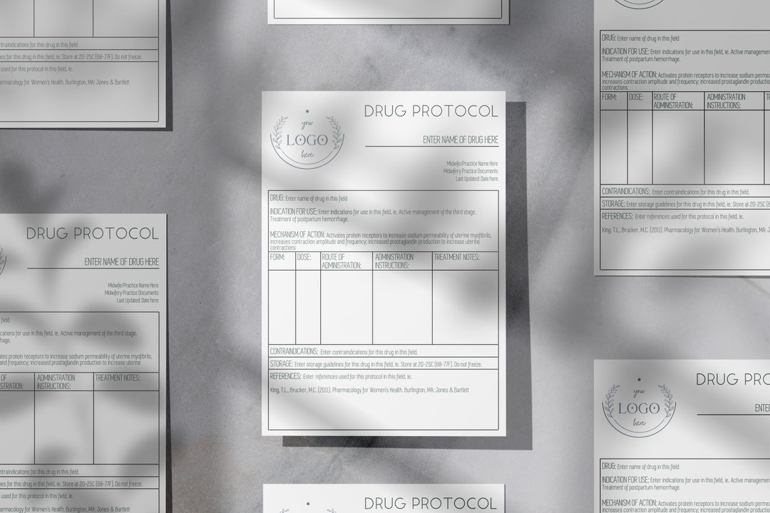 Drug Protocol Template: a Midwifery Practice Document Canva Template ...