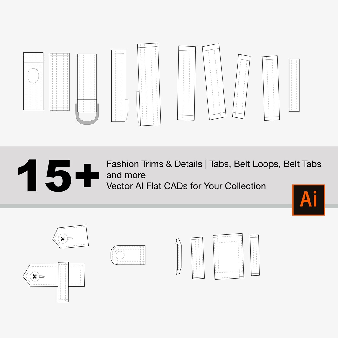 15+ Illustrator Fashion Trims Collection, Belt Loops, Belt Tabs, Tabs ...