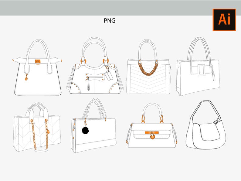 8+ Fashion CAD Template | Adobe Illustrator Sketch:large Handbags ...