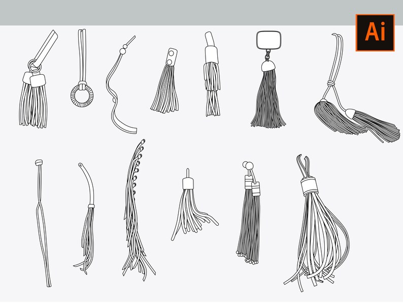 13+ Illustrator Fashion Trims Collection: Tassels, Cords and Hanger ...