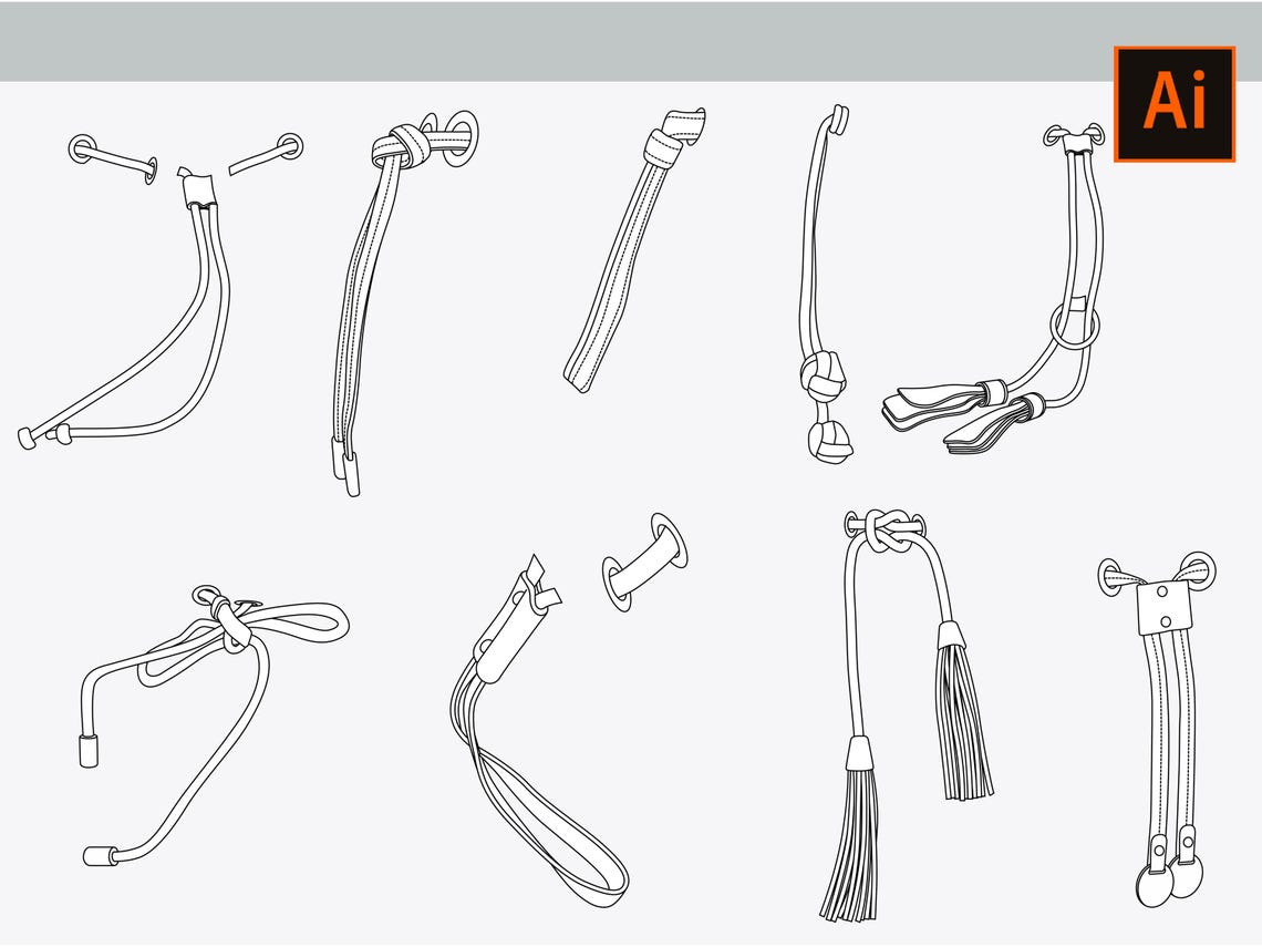 20+ Illustrator Fashion Trims Collection: Tassels, Drawcord and Details ...