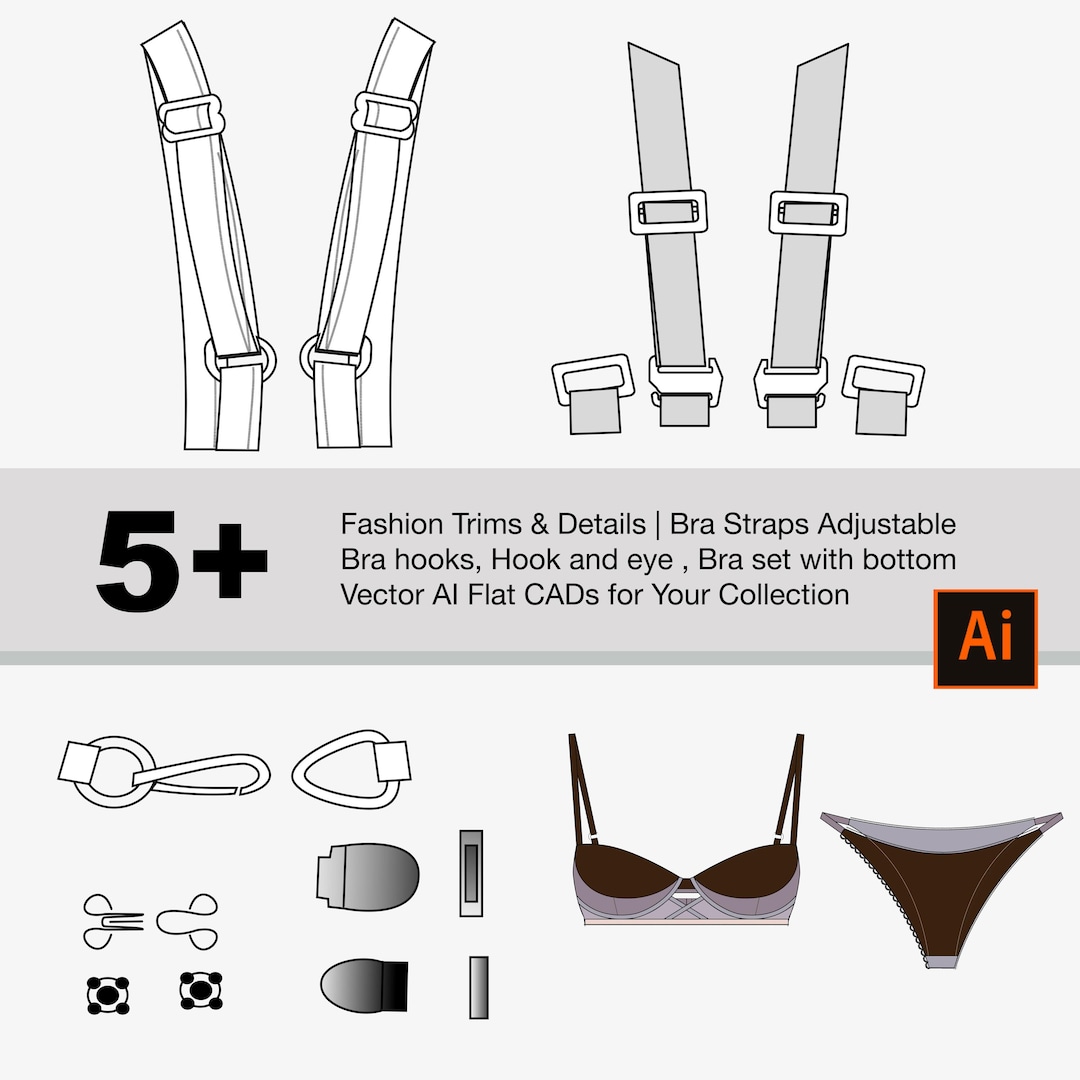 5+ Illustrator Fashion Trims Collection: Bra Straps Adjustable 2 Types ...