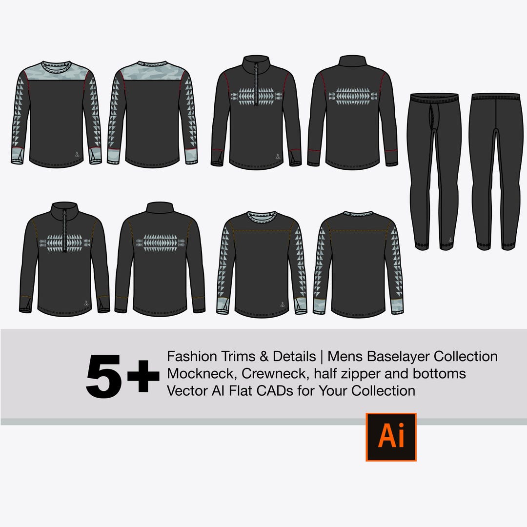 Fashion CAD Template | Adobe Illustrator Sketch: Base Layer Collection ...