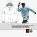 Fashion CAD Template | Adobe Illustrator Sketch:rain Jacket With Hood ...